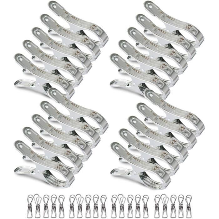 Pince A Linge Inox, 20 Pack Pince Serviette Plage Solides,Epingle A ...