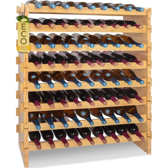 Stackable Wine Storage Rack - Wine Rack With 72 Bottle Slots, 8-Tier ...