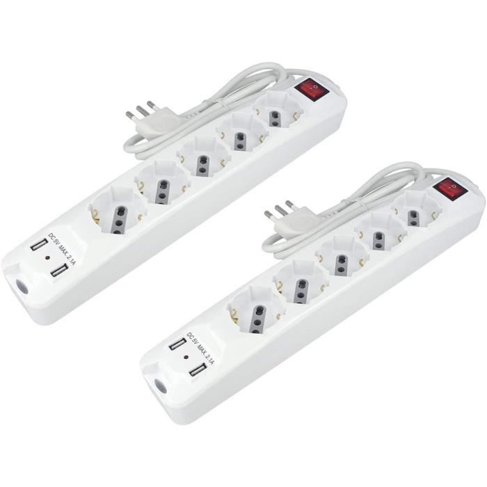 Ap8715 Multiprise Multiprise Électrique Avec 2 Chargeurs Usb 2,1 A ...