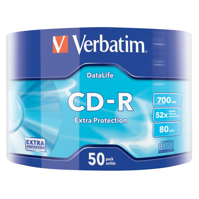 CD-R VERBATIM 700 Mo 80 min 52x - Spindle de 50 - Cdiscount Informatique