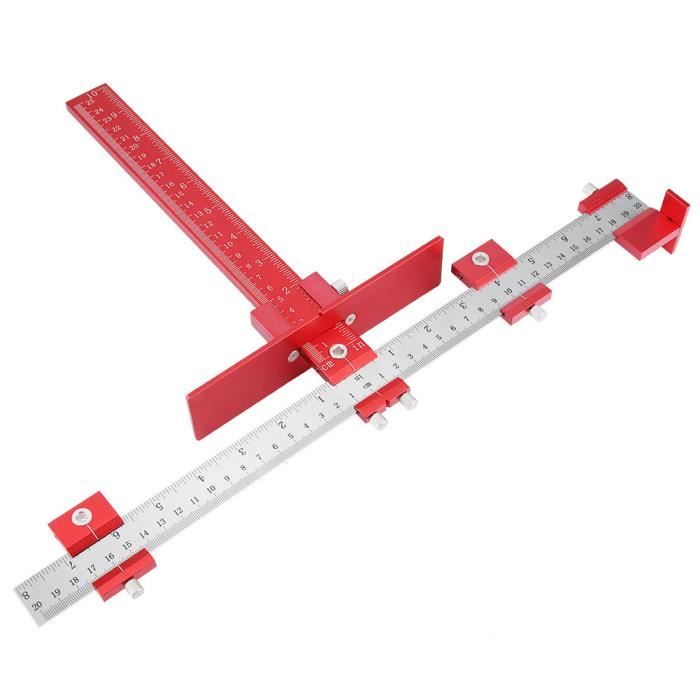 Zerone Guide de forage de gabarit de travail du bois Règle de guide de ...