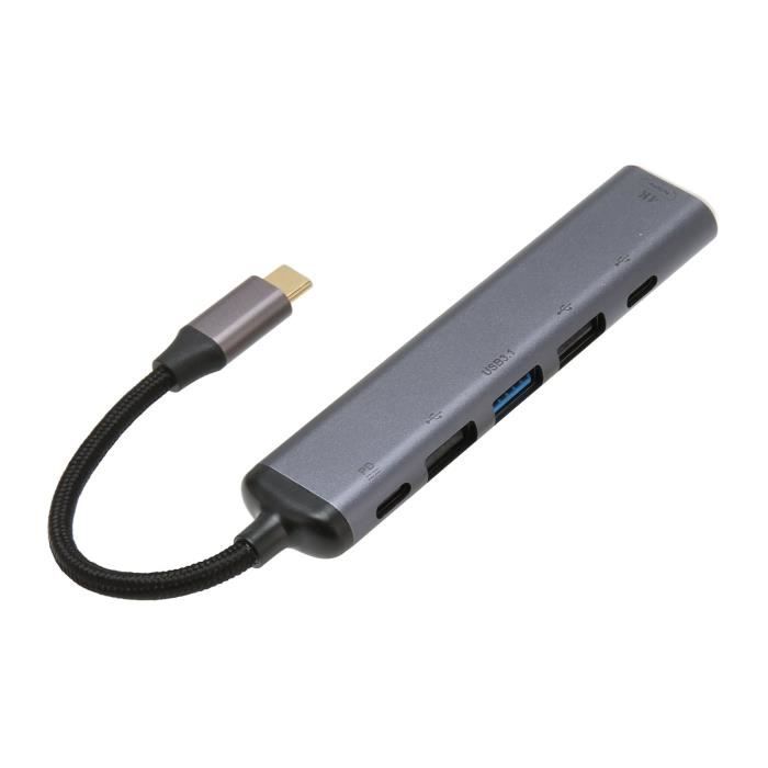 Concentrateur USB C 6 en 1 6 en 1 Hub USB C Type C vers Interface ...