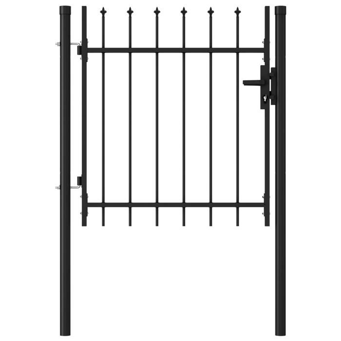 Portillon simple porte - CLOUD - avec dessus à pointe Acier 1x1 m Noir ...