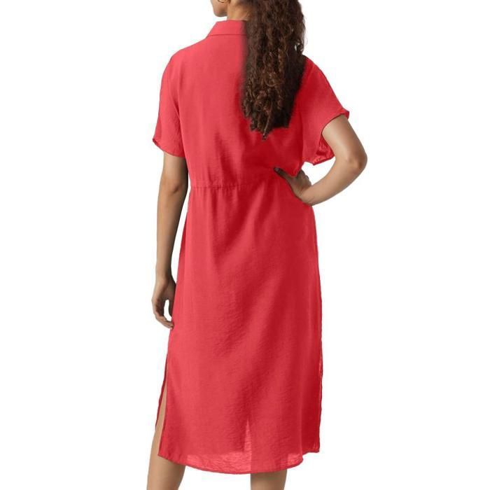 Robe Corail Femme Vero Moda Miris Rouge - Cdiscount Prêt-à-Porter