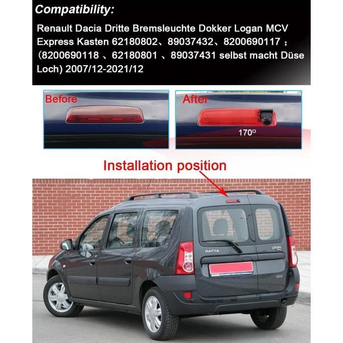 Caméra de recul pour Renault Dacia Dokker Logan MCV Express Box ...