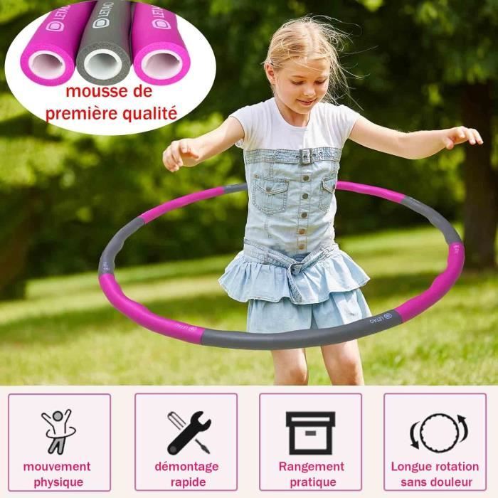 Cerceau Enfant & Adult Hoop Hula Hoop Fitness - Taille Ajustable - Pour ...