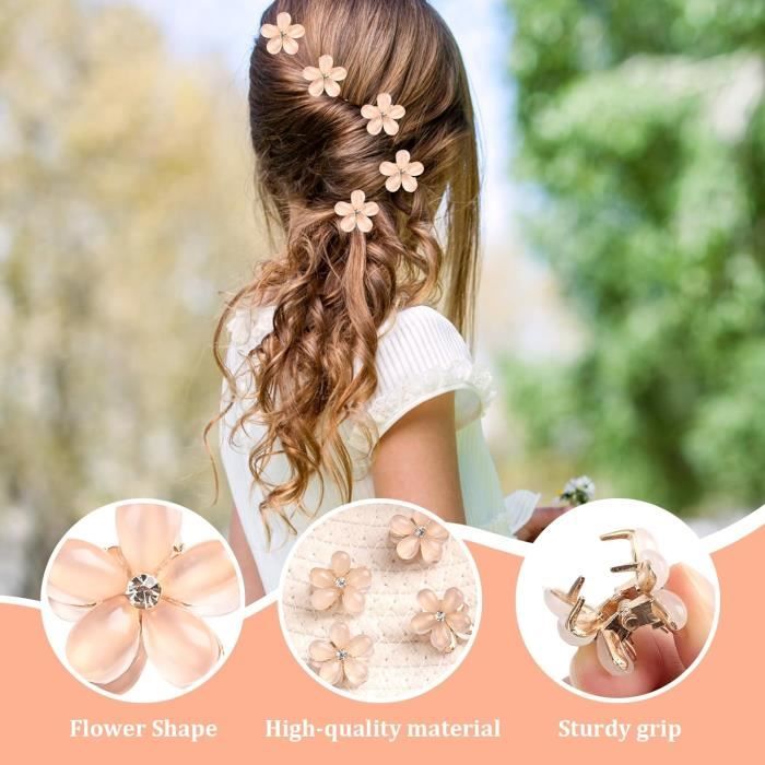 Mini Pince À Cheveux Fleur 10 Pcs, Pince Cheveux En Forme De Fleur ...