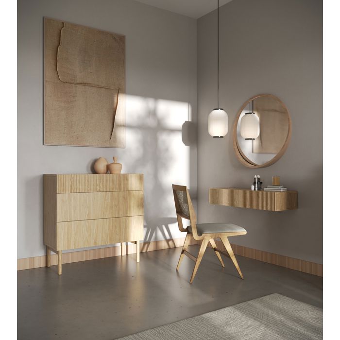 Table console - NOLIE - 90 cm - suspendu avec tiroir - couleur de bois ...