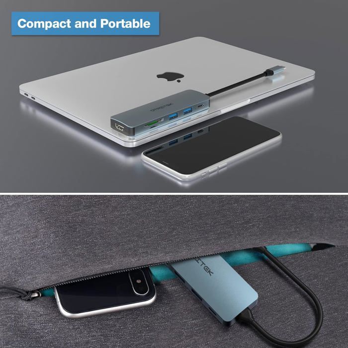 Hub USB C, Adaptateur USB C, Adaptateur MacBook Pro/Air iPad Pro, 6 en ...