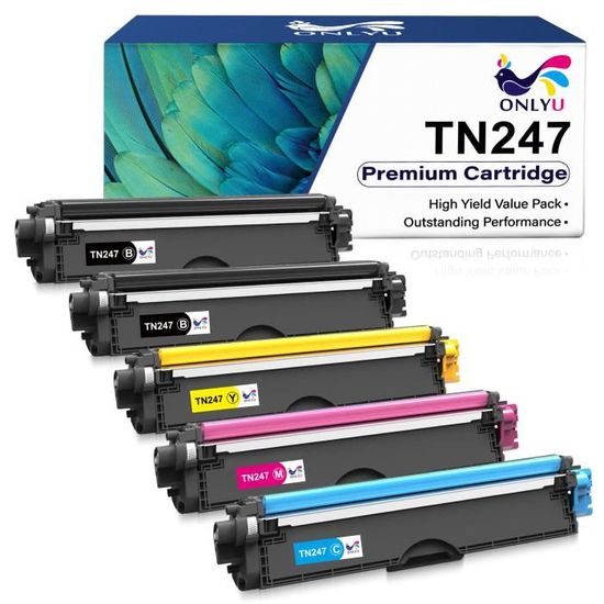 ONLYU 5 PACK Compatible TN247 TN243 Cartouche de Toner Compatible pour ...