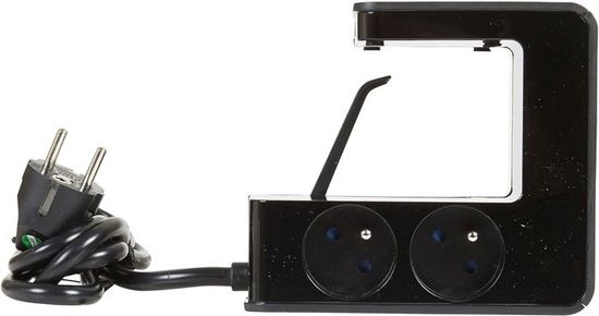 Rallonge clipsable 4 prises de courant et 2 chargeurs USB Type-A - noir ...