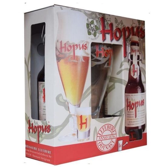 Coffret Hopus 2 bières + 2 verre - La cave Cdiscount