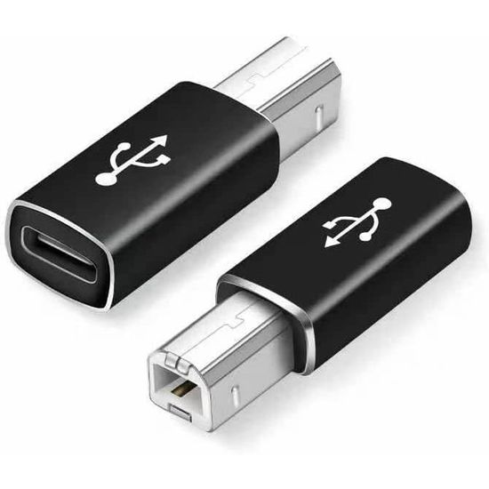 Lot De 2 Adaptateurs Usb C Femelle Vers Imprimante Mâle - Connecteur Usb De Type C Vers Usb B ...
