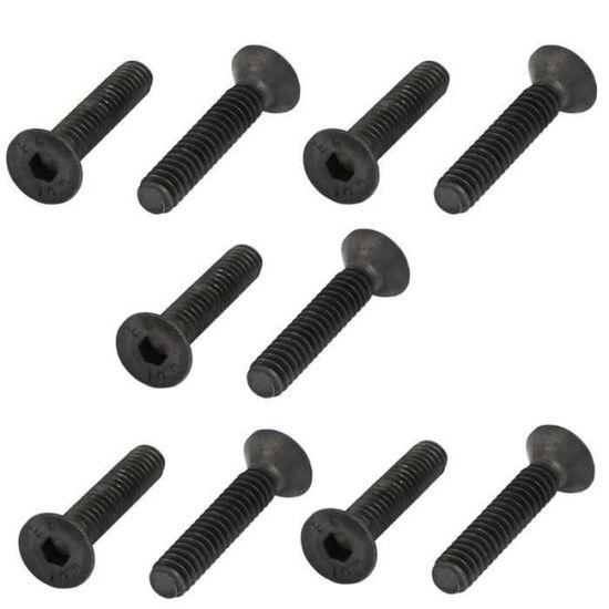 VERYNICE-MAP 10Pcs Vis à Tête Fraisée Plate à Six Pans Creux Vis à ...
