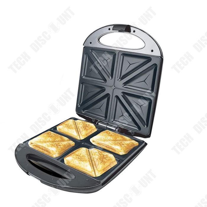 Machine à Sandwich - TECH DISCOUNT - 1400W - Noir - Compacte - Sécurité ...