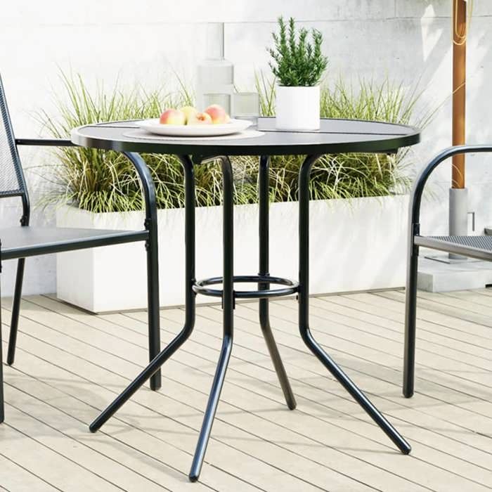 VidaXL Table de patio ronde anthracite acier enduit de poudre, table d ...