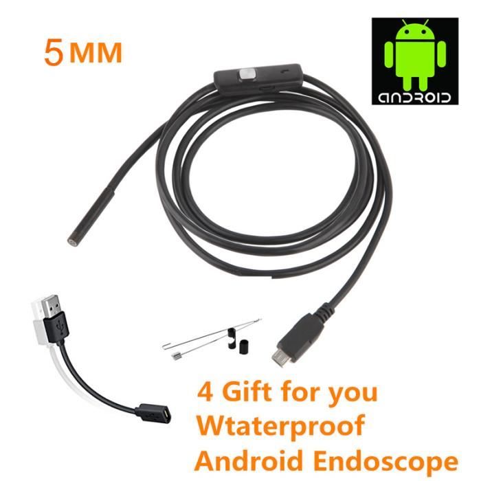 2m - Le noir - Mini caméra endoscopique Usb, 5mm, 2m, Android, IP67 ...