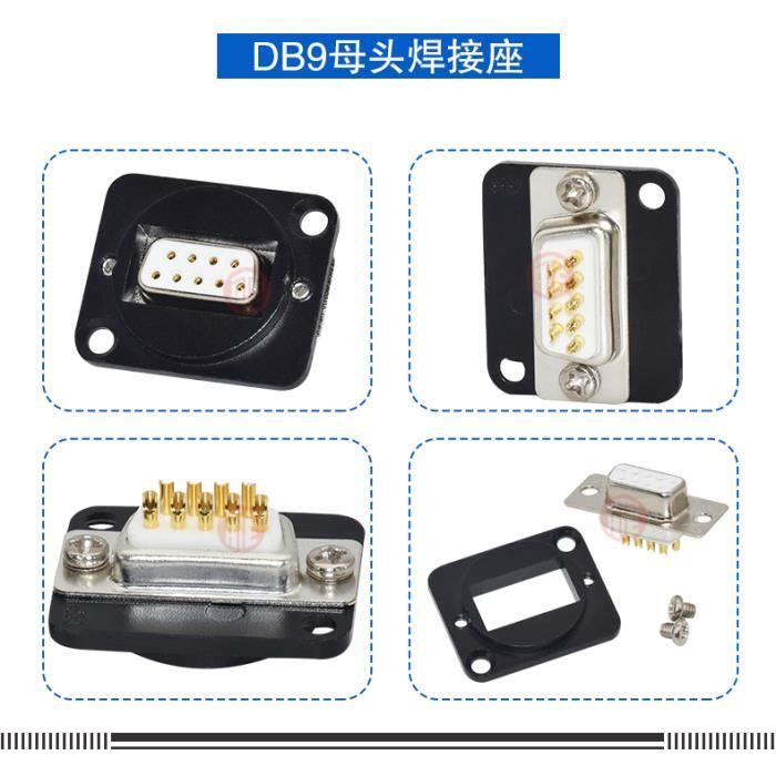 DB9F-5G - Base de module de type D pour panneau, prise XLR VGA DB9 BNC ...