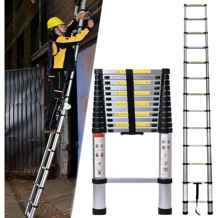 Échelle Télescopique De 5M Échelle De Loft Télescopique Extensible Ladder Multifonction En ...