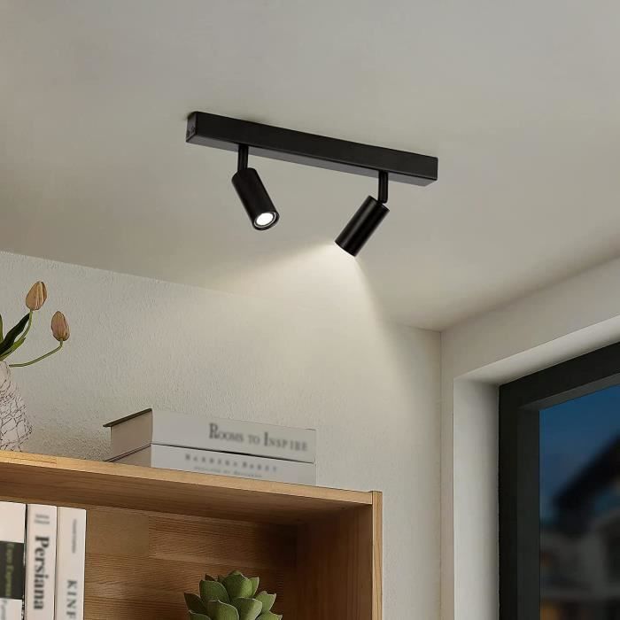 Plafonnier LED 2 Spot Orientable Éclairage de Plafond Noir avce 2X G9 ...