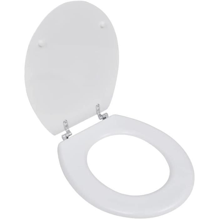 Abattant WC MDF Blanc Siège de Toilette Lunettes WC Cuvette Standard ...