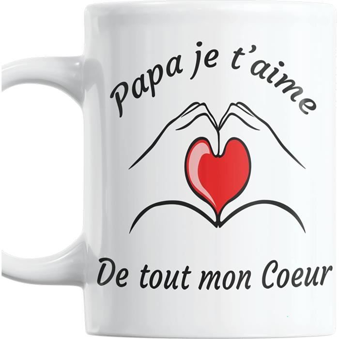 Cadeau Papa Fete Des Peres Papa Je T'Aime De Tout Mon Coeur Tasse ...