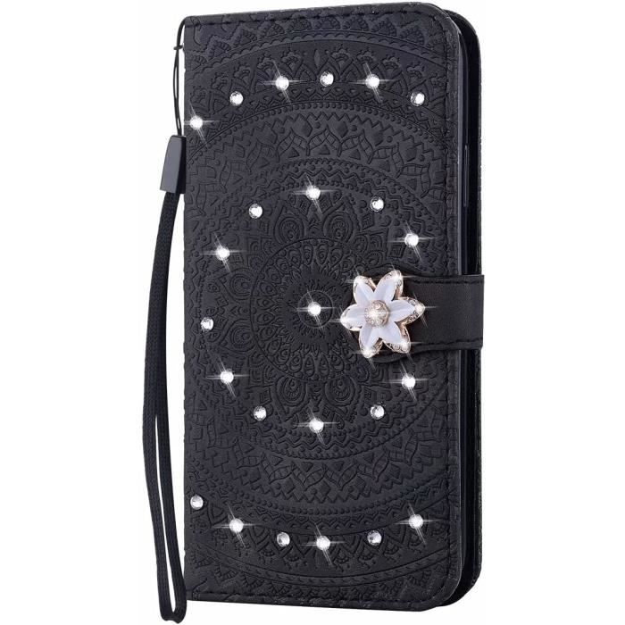 Coque iphone XR Mandala Perceuse Ponctuelle PU à Rabat en Cuir ...