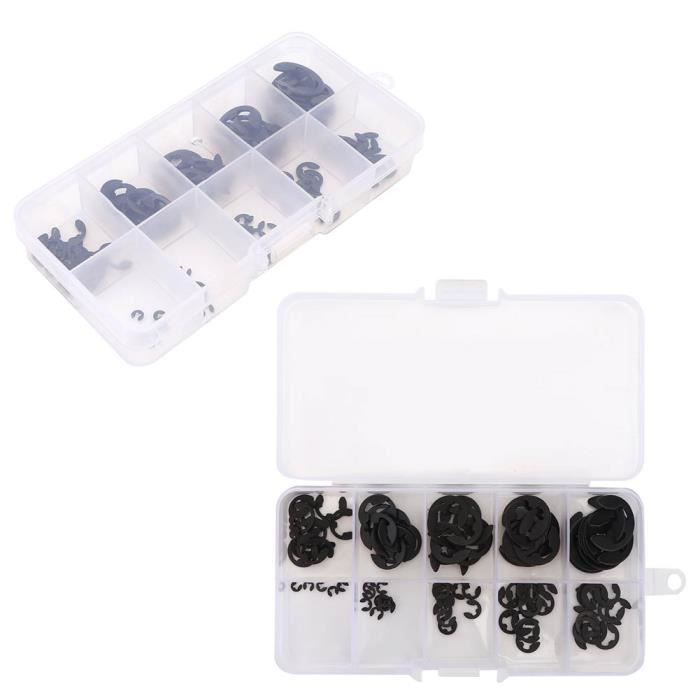Kit de circlips à pression E-Clip 120 pièces en acier allié E-Clip ...