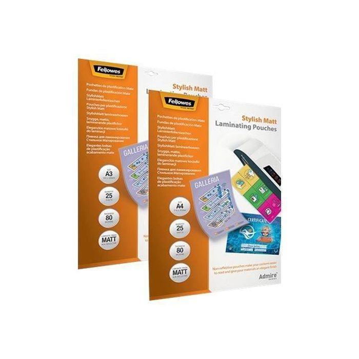 Fellowes Admire Stylish Matt 80 microns pack de 25 A4 (210 x 297 mm ...