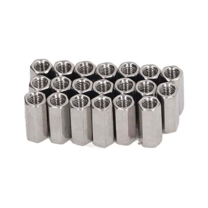 Écrou d'accouplement hexagonal - HURRISE - M5 - Acier inoxydable 304 - Antirouille - Lot de 20 ...
