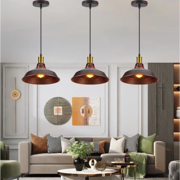 Tempas 3 Pack Lustre en Fer Rouille Rouge Suspension Ajustable design ...