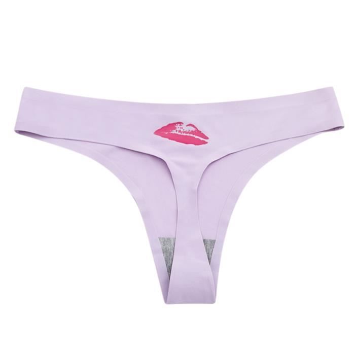 String Tanga Mode délicate pour femme lèvre impression sexy caleçon ...
