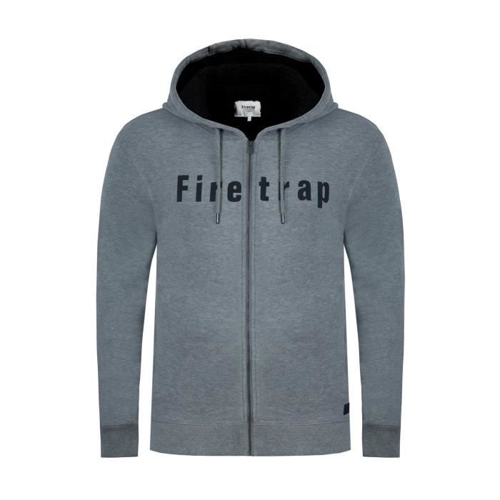 Firetrap Sweat À Capuche Doublé Hommes Gris chiné - Cdiscount Prêt-à-Porter