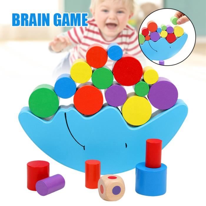 Jouet de jeu d'équilibre, blocs d'empilage en bois, pour l'entraînement du sens de l'équilibre ...