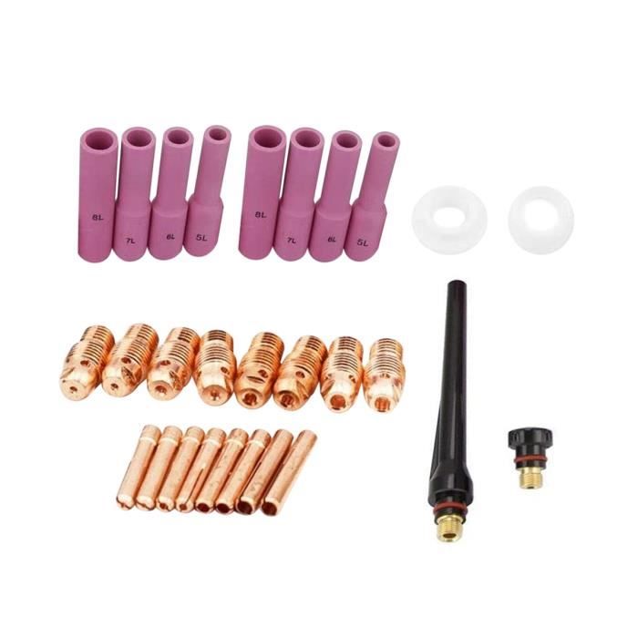 KIT de Consommables TIG Long Alumina Buse Cups Collets Corps FIT Consommables de Soudage TIG PTA ...