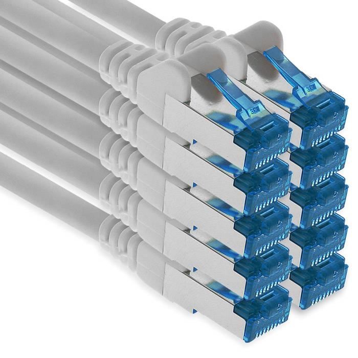 Câble De Raccordement - 10X 0,5 M Ethernet, Réseau, Câble Lan Cat6A ...
