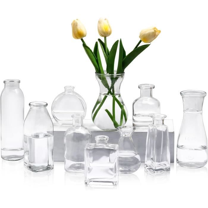 10 Pièces Set De Vases À Bourgeons En Verre Petit Vase En Verre ...