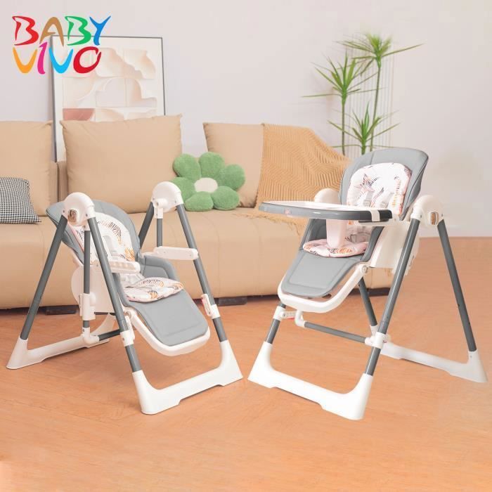 Baby Vivo Chaise haute Bébé 2 en 1 réglable pour Enfant avec Tablette ...