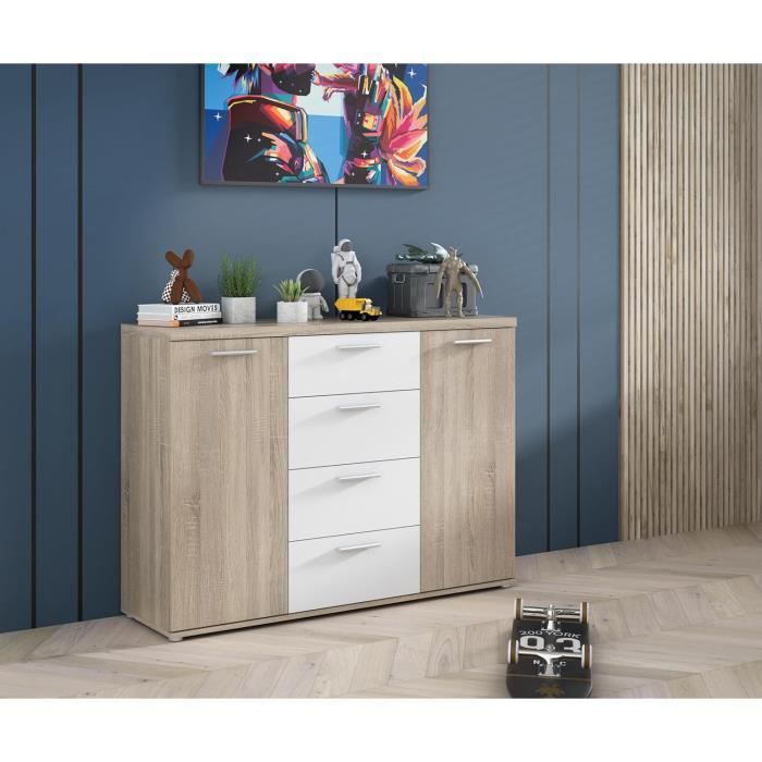 Buffet Moderne Chêne SonomaBlanc FORTE Winnie - Cdiscount Maison