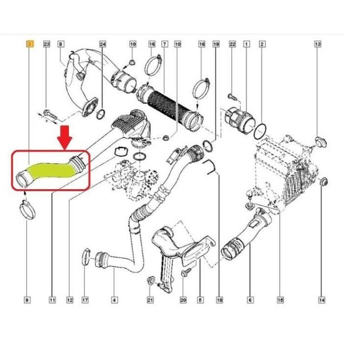 Durite de Turbo pour Renault Kangoo Ii Mercedes Citan 1.5 Dci ...