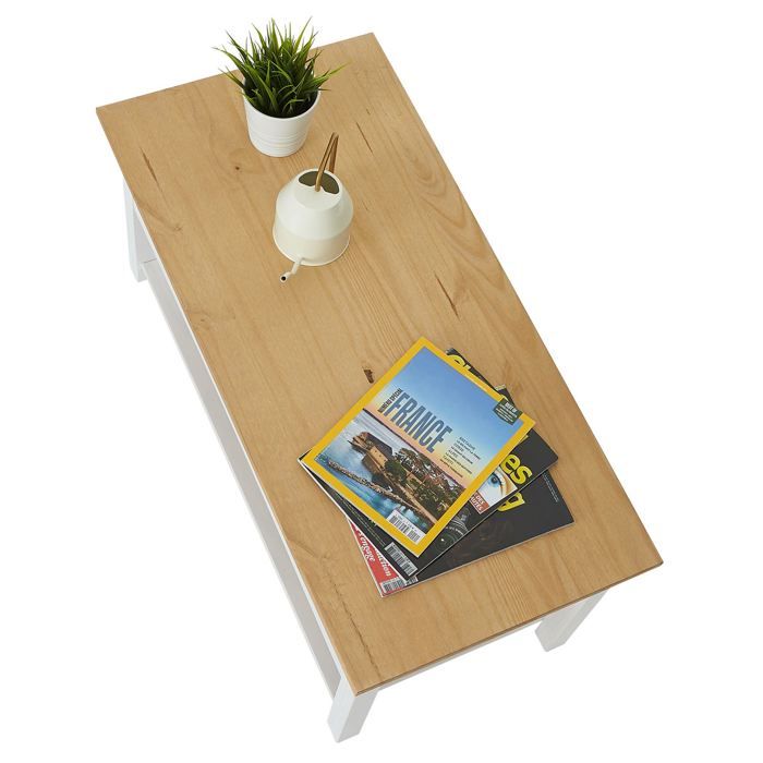 Table basse TEQUILA - IDIMEX - Rectangulaire - Blanc - Brun - Cdiscount ...
