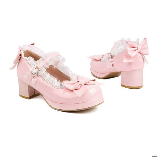 Chaussures de mariage Sweet Lolita pour femmes et hommes,volants,nœud ...