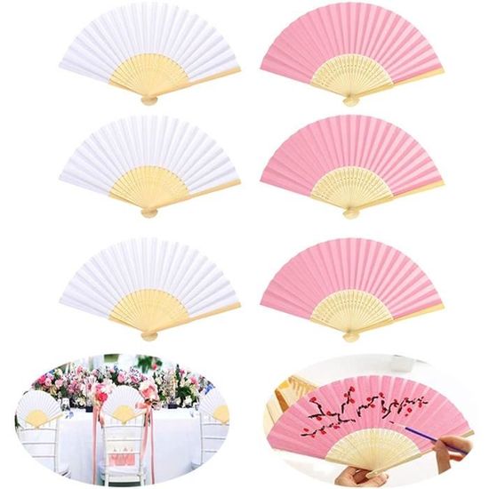 Éventail vierge mariage éventail blancs pliantes papier éventail ...