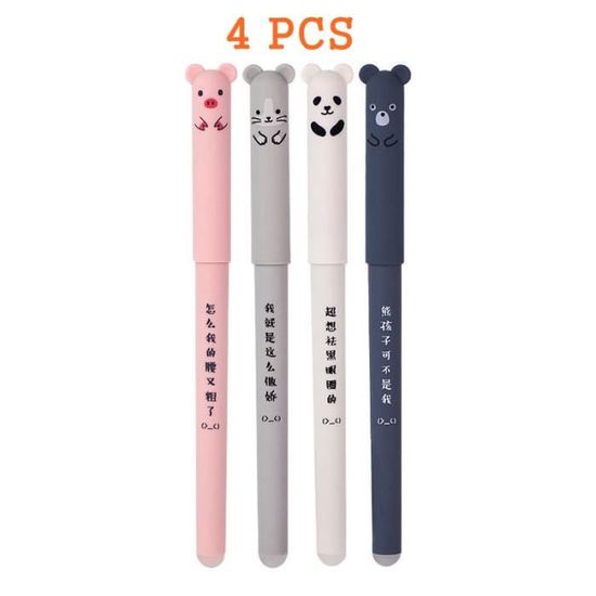 Stylo,Stylo à bille effaçable animaux de dessin Animé Kawaii,0.35mm ...