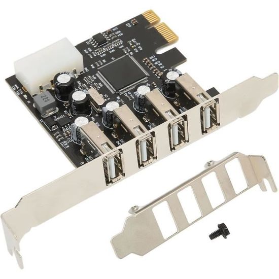 Carte D'Extension Pcie Vers Usb 2.0, Contrôleur De Hub Usb 2.0 Interne Pci Express 4 Ports ...