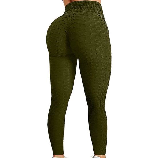 Leggings Femme - Anti-Cellulite - Push Up Butt Lift - Taille Haute - Grande Taille - Vert Vert ...