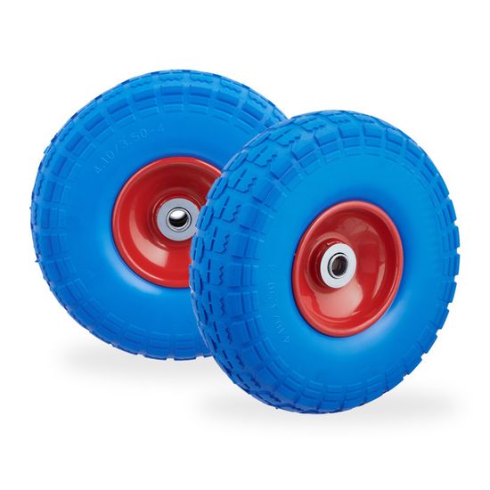 Roue de diable, lot de 8, caoutchouc, 260x85 mm, increvables, 16 mm, 4. ...