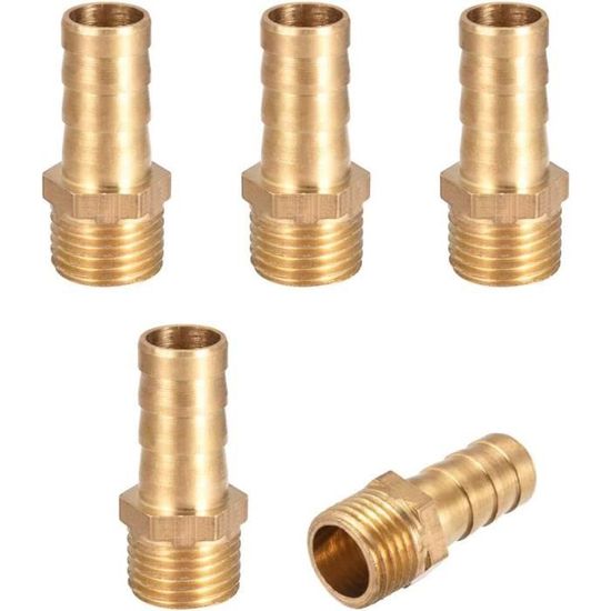 5pcs Raccord Cannelé Laiton Tuyau Connecteur Adaptateur 10mm Barbelé x G1-4[S646] - Cdiscount Jardin