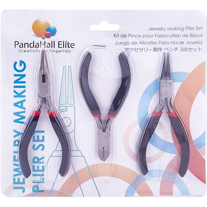 Kit 3 Pinces pour Creation de Bijoux : 1 Pince a Bout Rond, 1 Pince ...