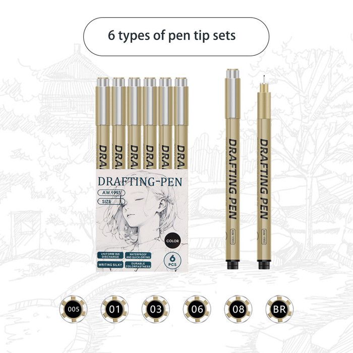 Pigment Liner Micron Pen Set,Neelde Drawing Pens,Fineliner Sketching ...
